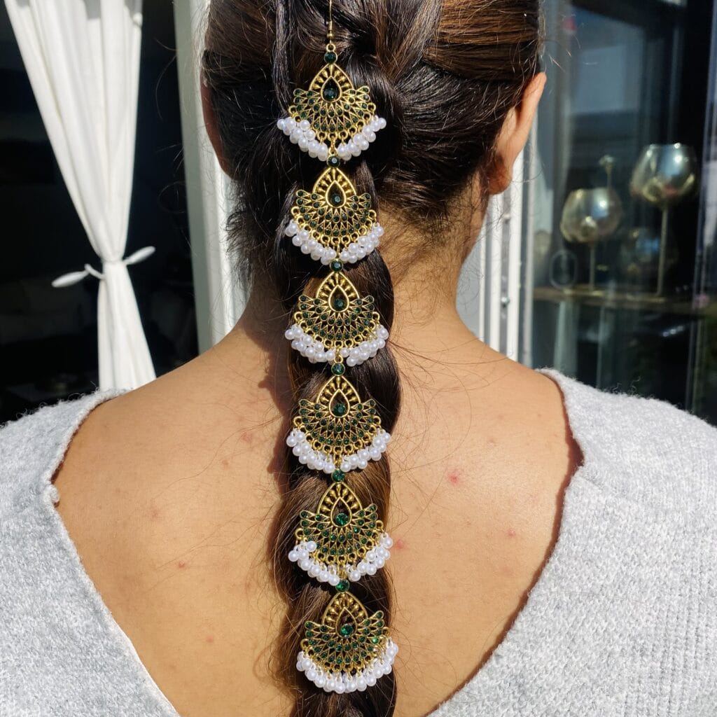 Kundan Pearls Hair Braid Choti Jewellery Chotila Jewelry – Design 1 ...