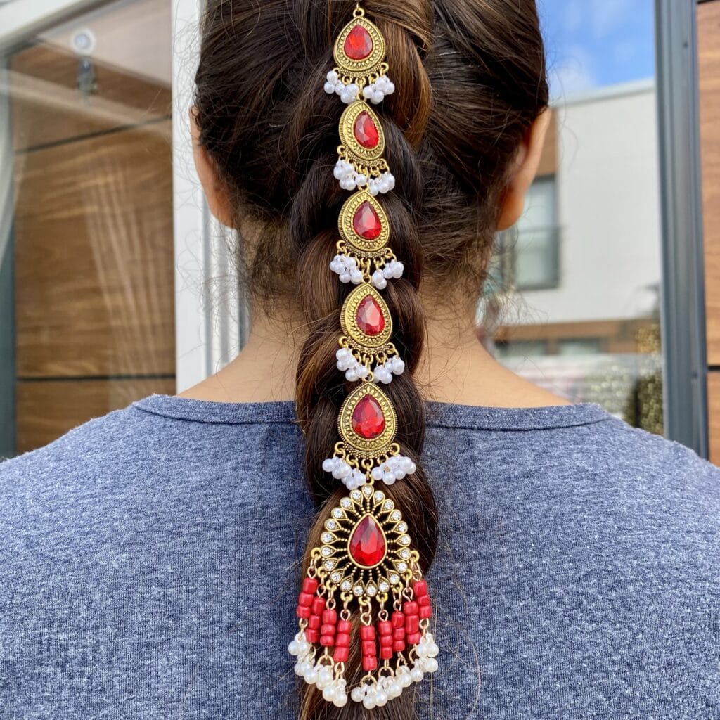 Kundan Pearls Hair Braid Choti Jewellery Chotila Jewelry – Design 2 ...